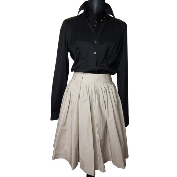 Sultanna | Skirts | Sultanna Frantsuzova Tan Aline Pleated Skirt M | Poshmark